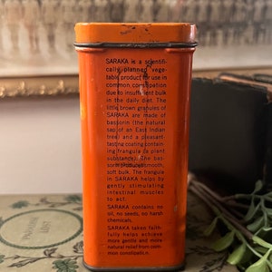 Early Vintage Saraka “for Constipation” Pharmaceutical Medicine Tin W ...