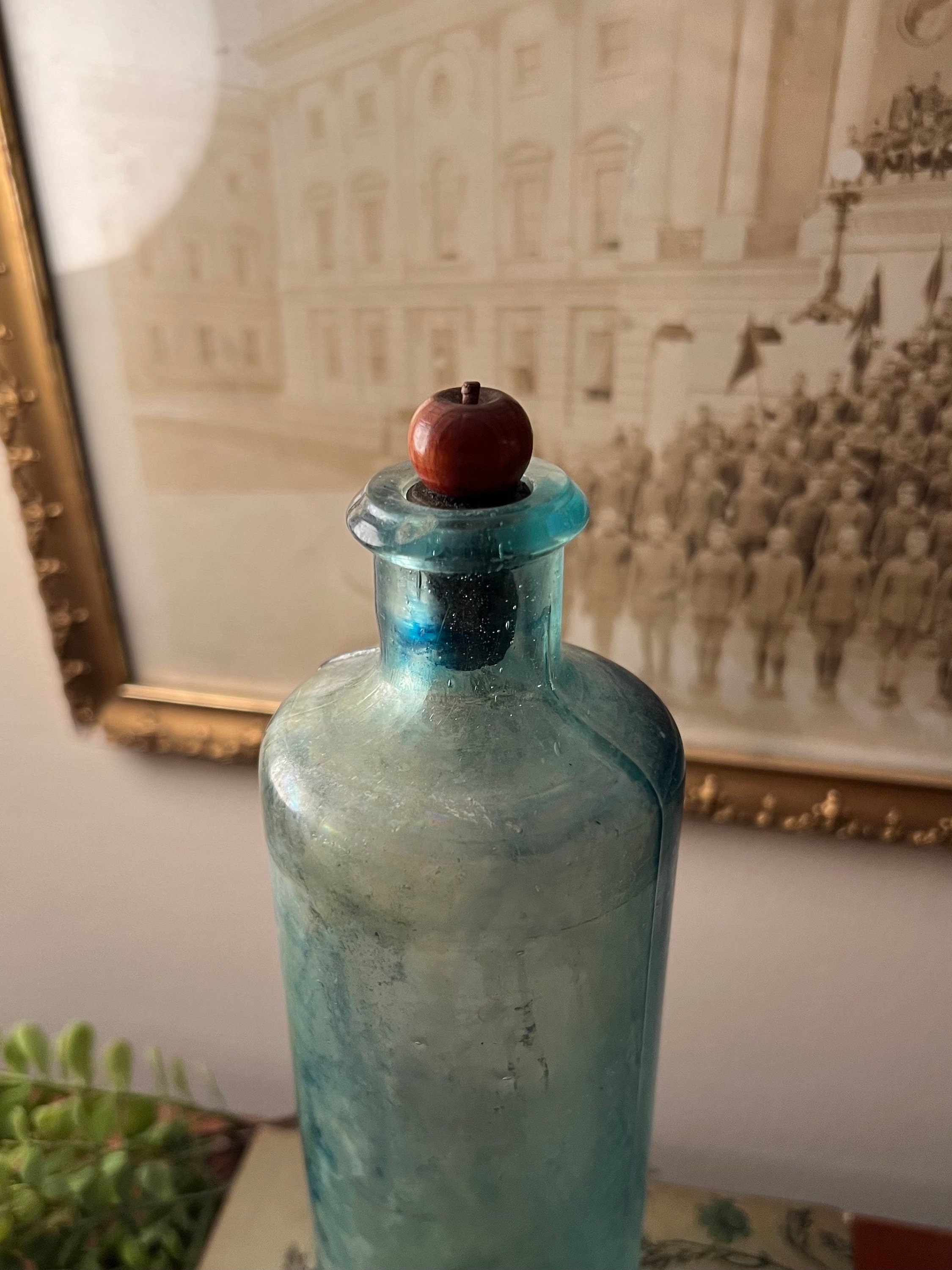 Antique Blue Glass Victorian Edwardian Carters Master Ink Bottle W ...