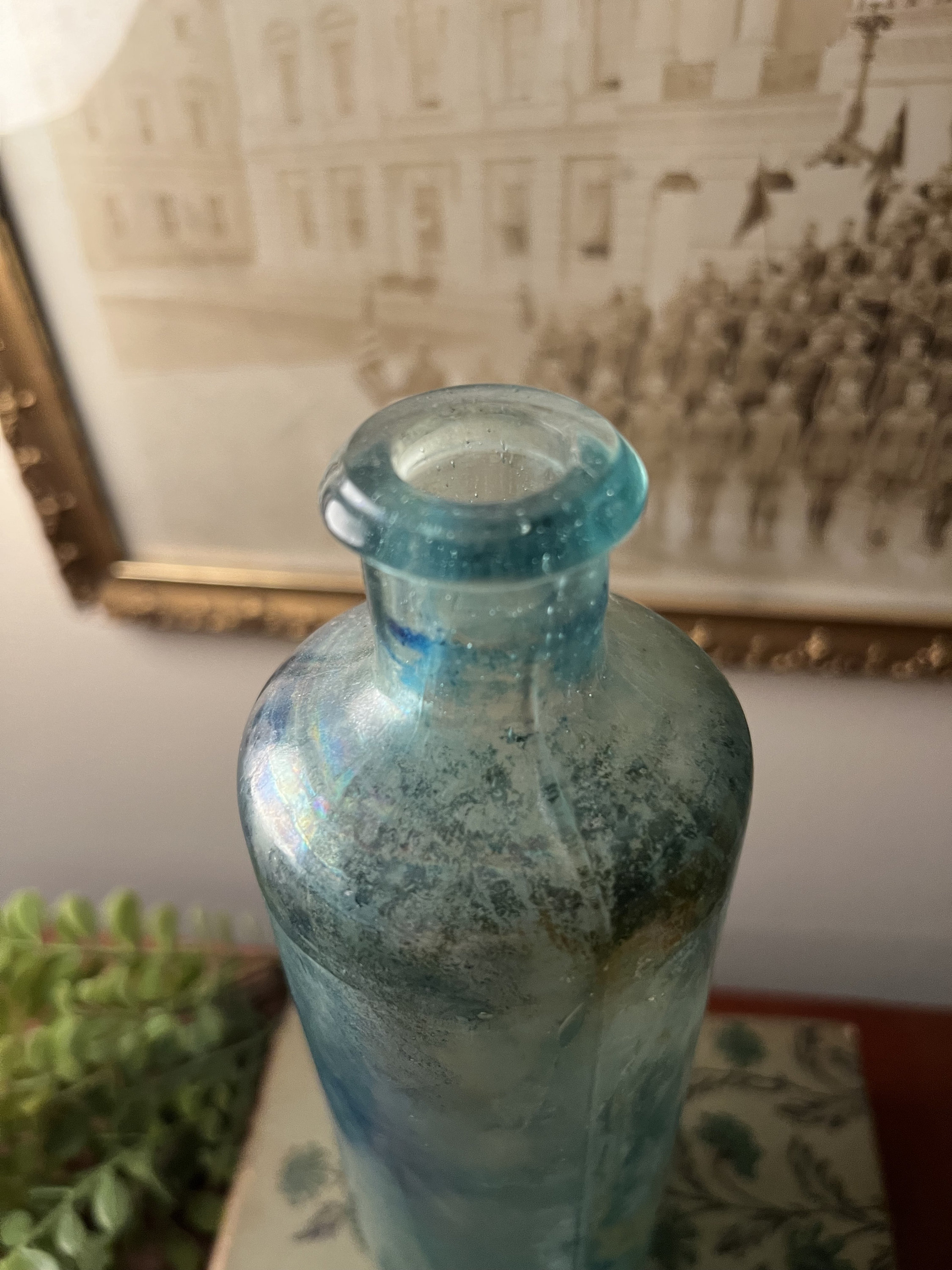 Antique Blue Glass Victorian Edwardian Carters Master Ink Bottle W ...