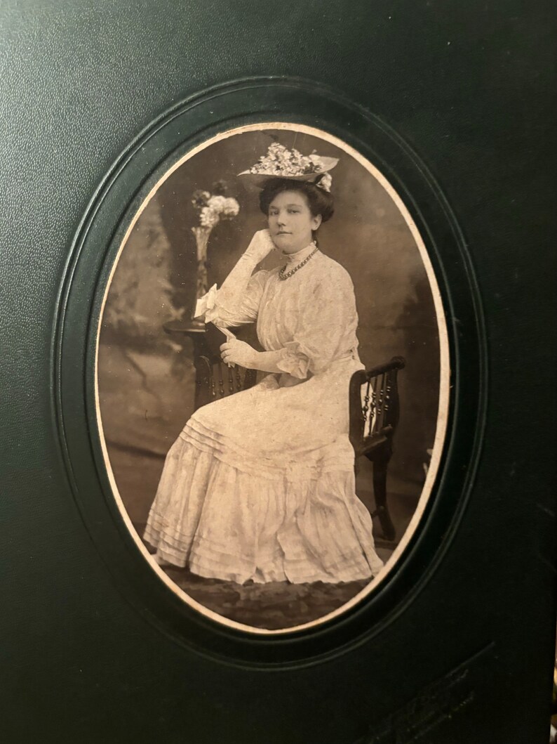 Antique Victorian Boudoir Cabinet Card Photograph of Elegant Seated ...