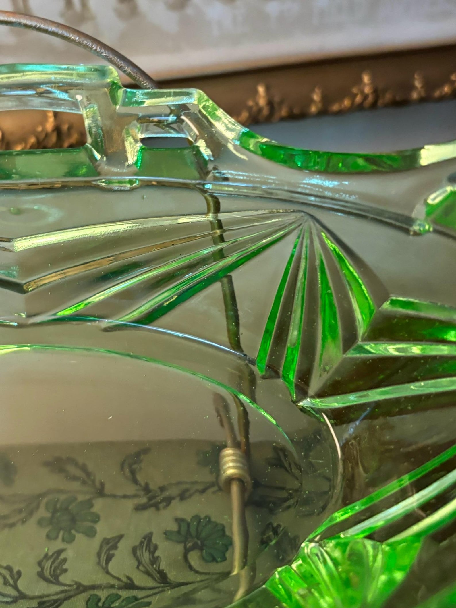 Antique/early Vintage Pyramid Green Indiana Glass Relish Tray: Uranium ...