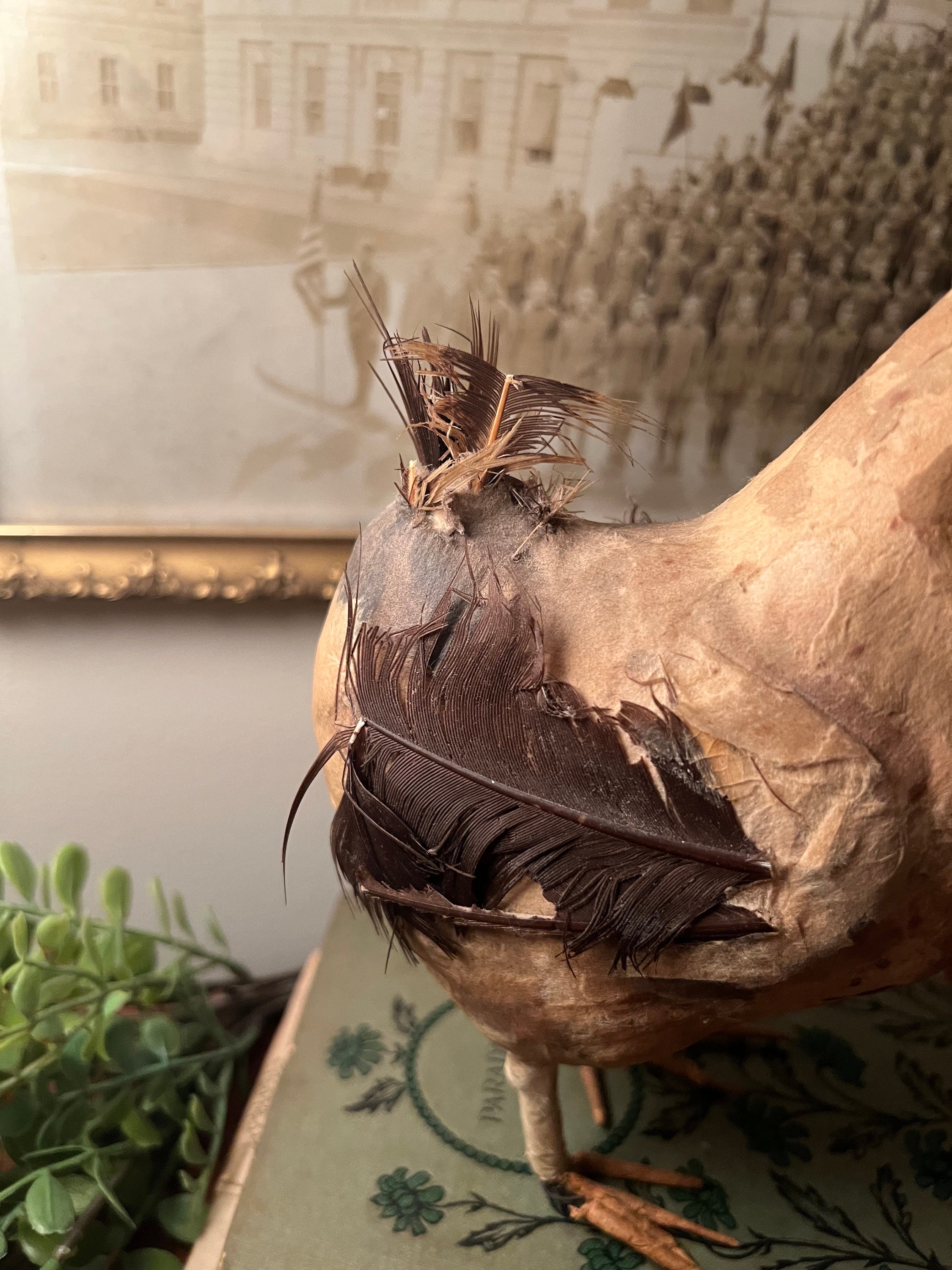 Antique Victorian Theater Prop Papier-mâché paper Mache Chicken Rooster ...