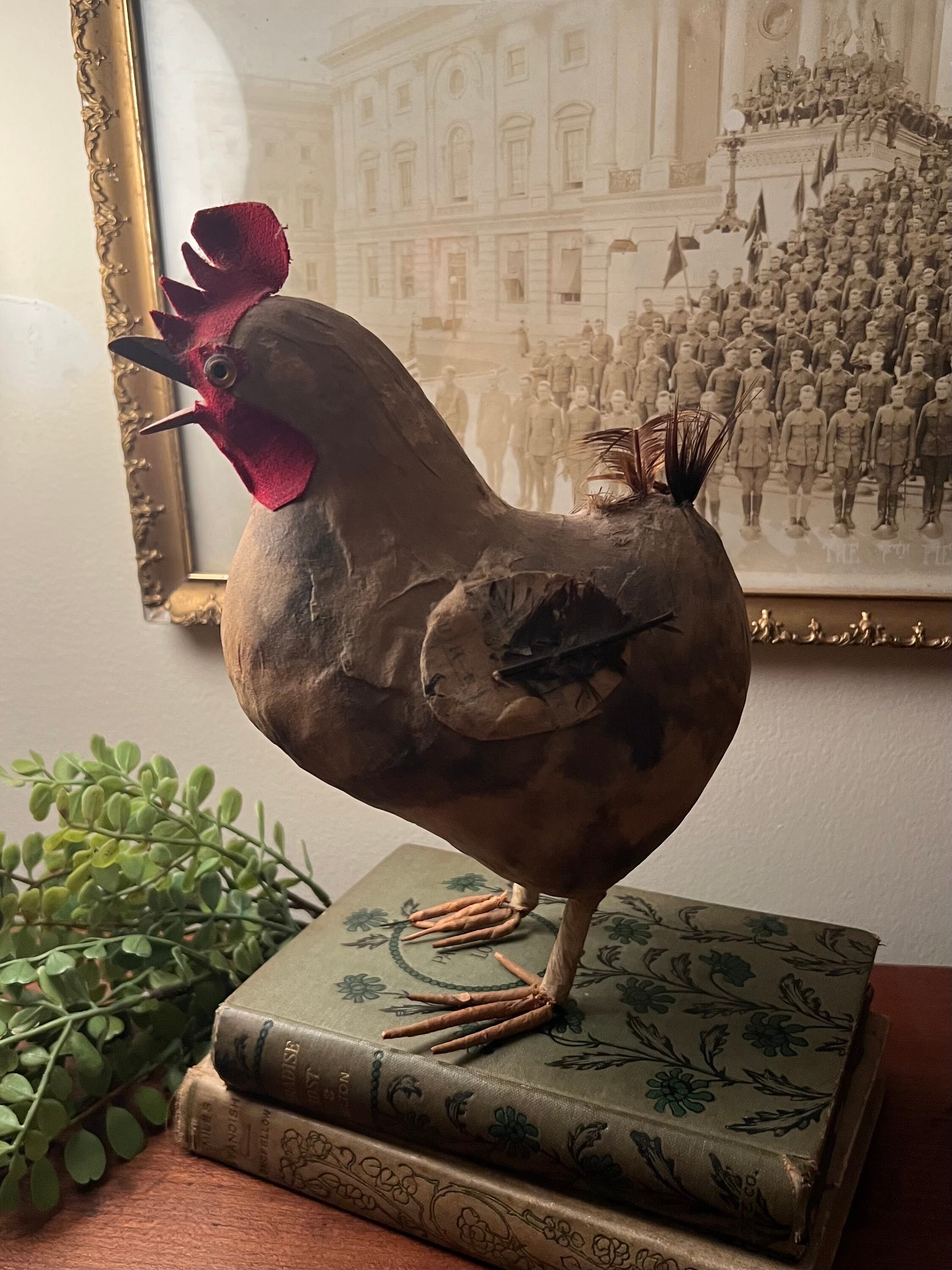 Antique Victorian Theater Prop Papier-mâché paper Mache Chicken Rooster ...