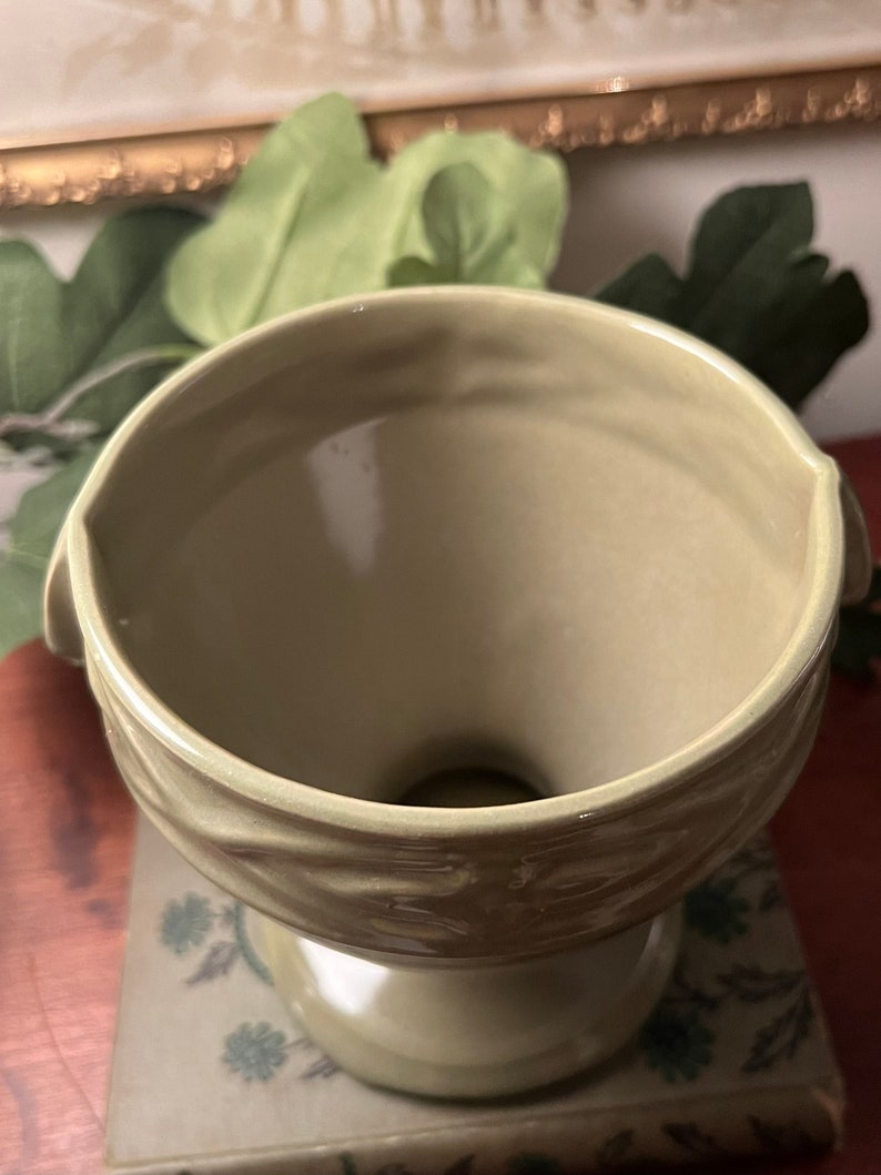 Vintage Early Unmarked Haeger American USA Pottery Art Deco Green ...