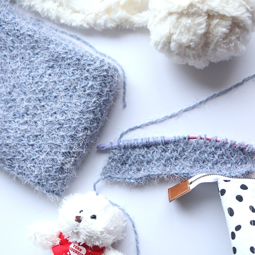 Polar Bear Pocket Scarf Crochet Pattern, Tunisian Kids Scarf (PDF ...