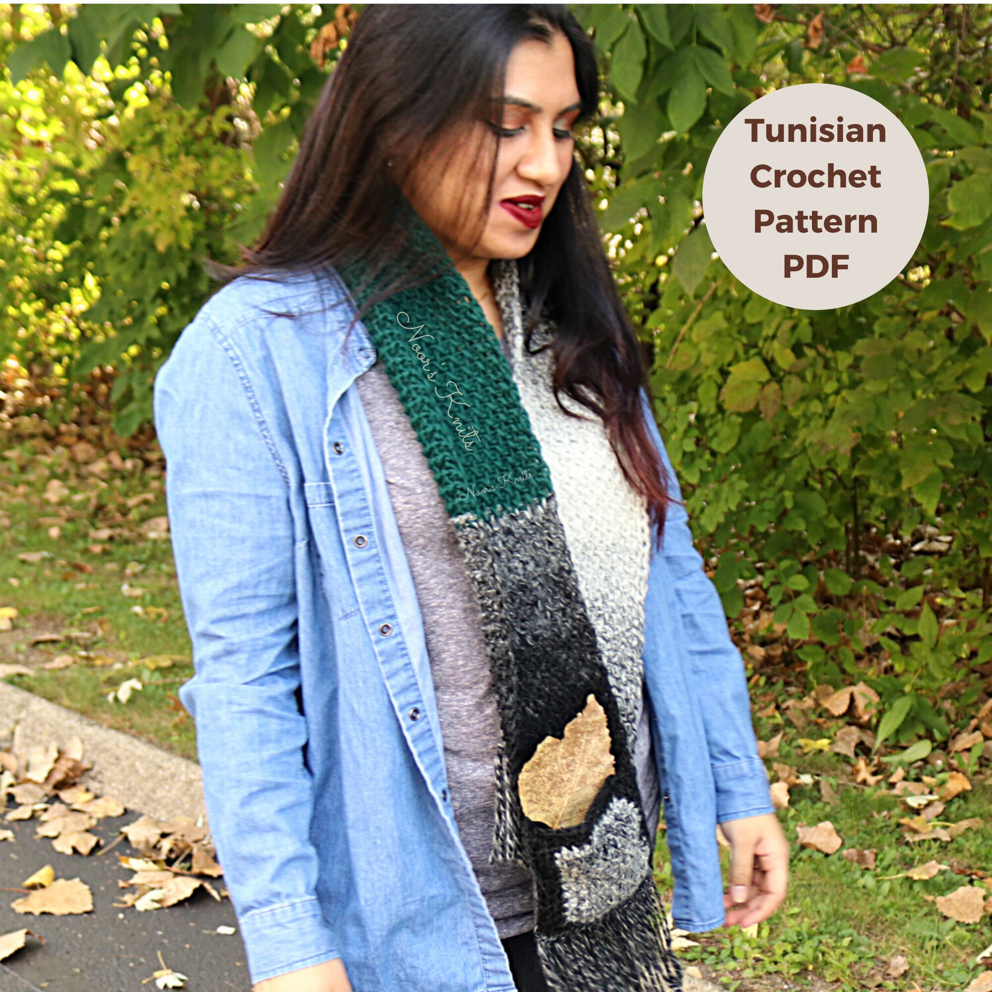 Scrap yarn scarf crochet pattern scrap yarn crochet project | Etsy