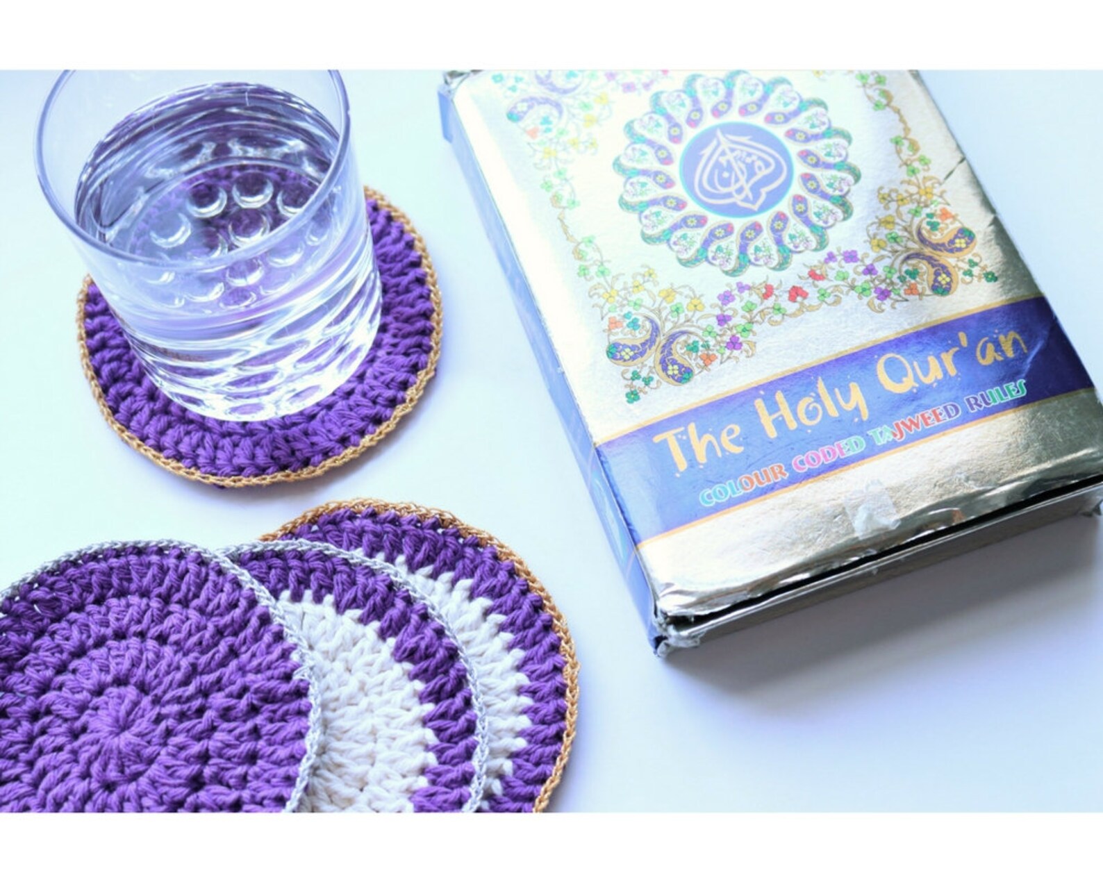 Purple and Gold Coasters Eid Favors Eid Gift Ramadan Gift | Etsy