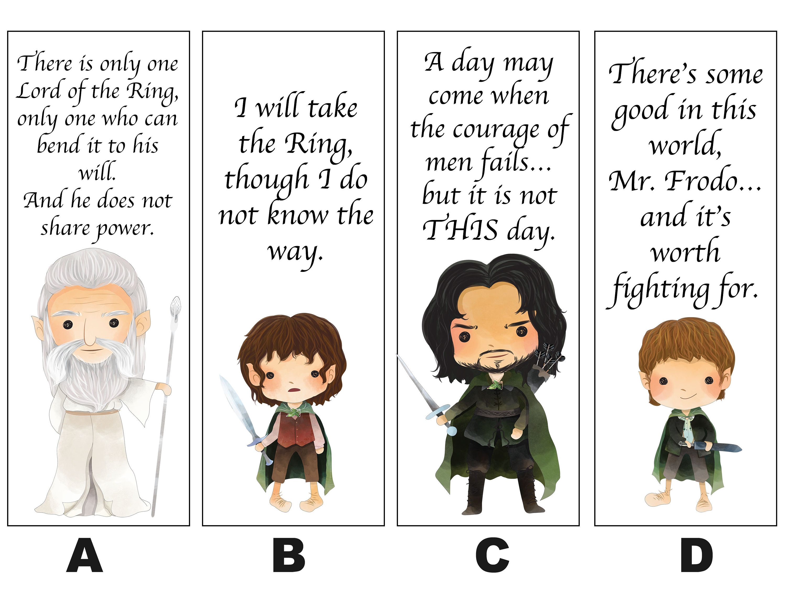 Lord of the Rings Bookmarks | Etsy Canada