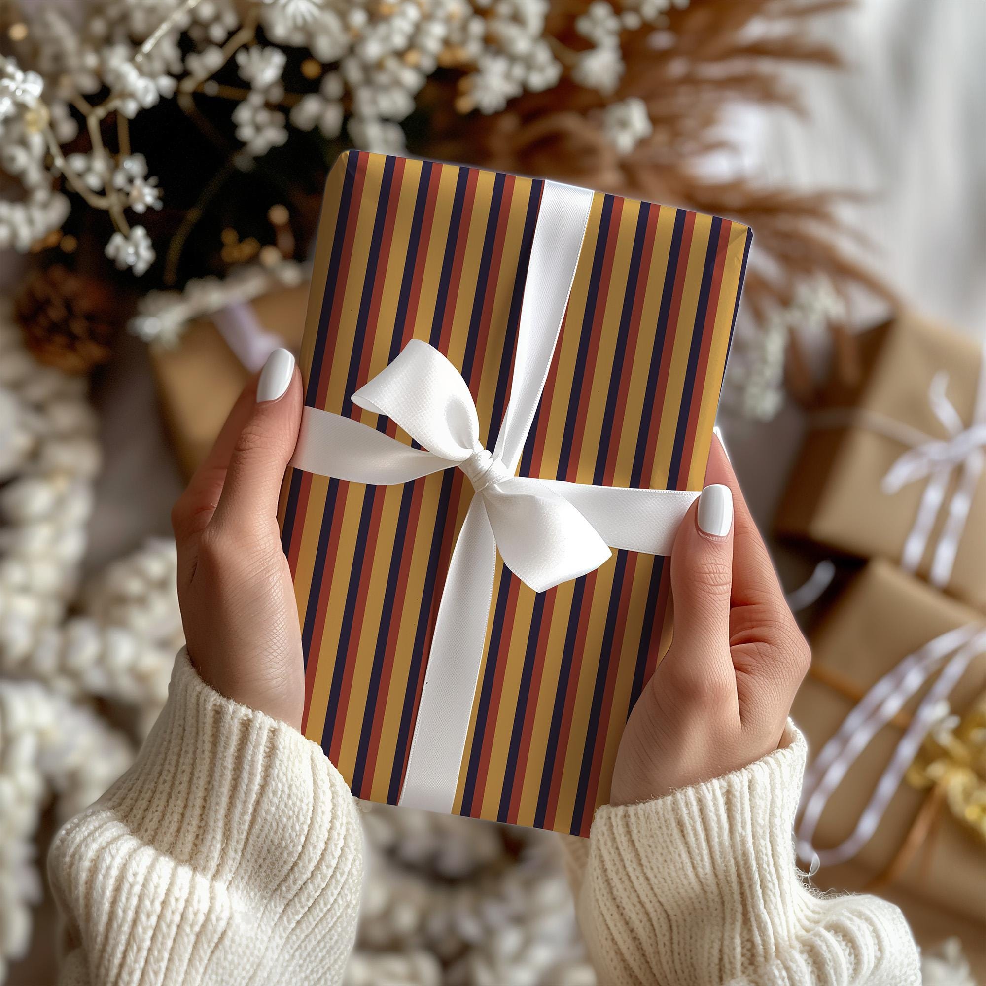 90s Retro Stripe Wrapping Paper Roll - Vintage | Brown Stripes ...