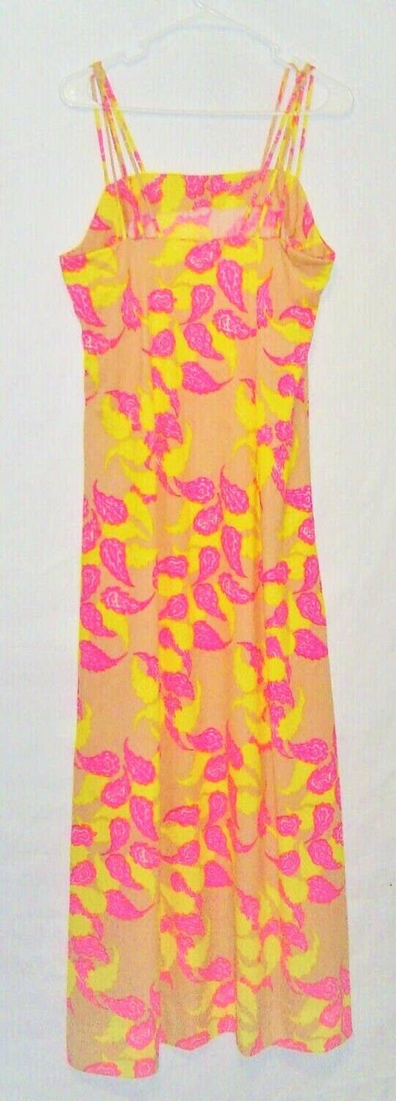 1960s Vtg Vanda Fashions MOD Slip Dress Hotpink Paisley Print Strappy ...
