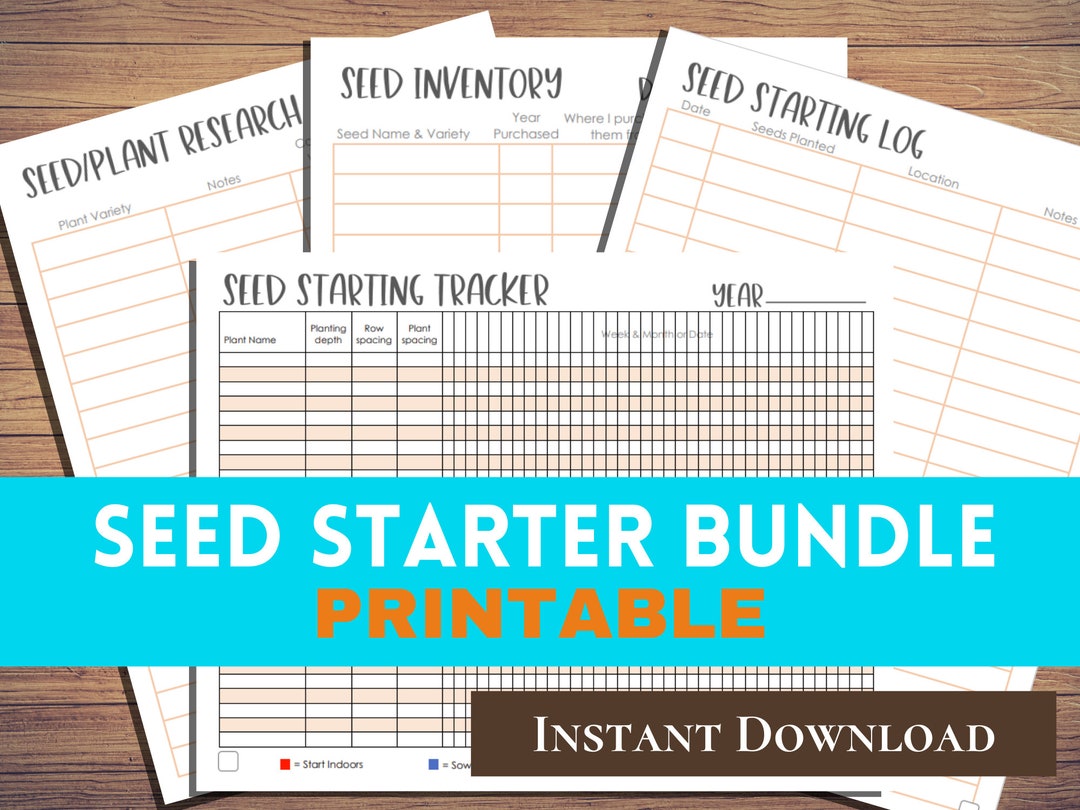 Seed Starting Bundle - Garden Binder, Seed Organization, Garden Planner ...
