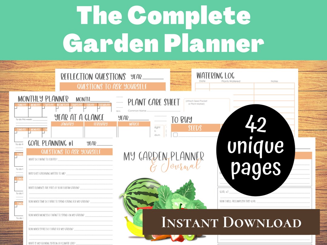 Gardening Planner and Journal - Garden Binder, Garden Planner Printable ...