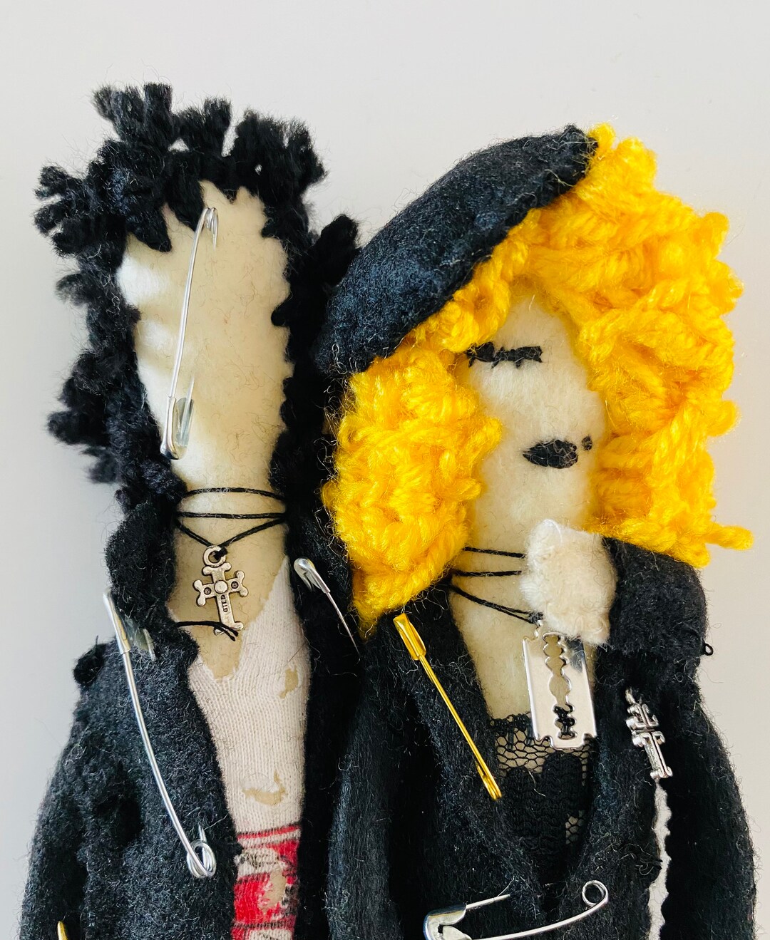 Punk Dolls Sid and Nancy Felt Punk Dolls Felt Doll music - Etsy New Zealand
