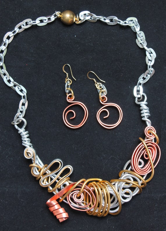 Industrial Techno Necklace, Silver Metal Heart On Thi… - Gem