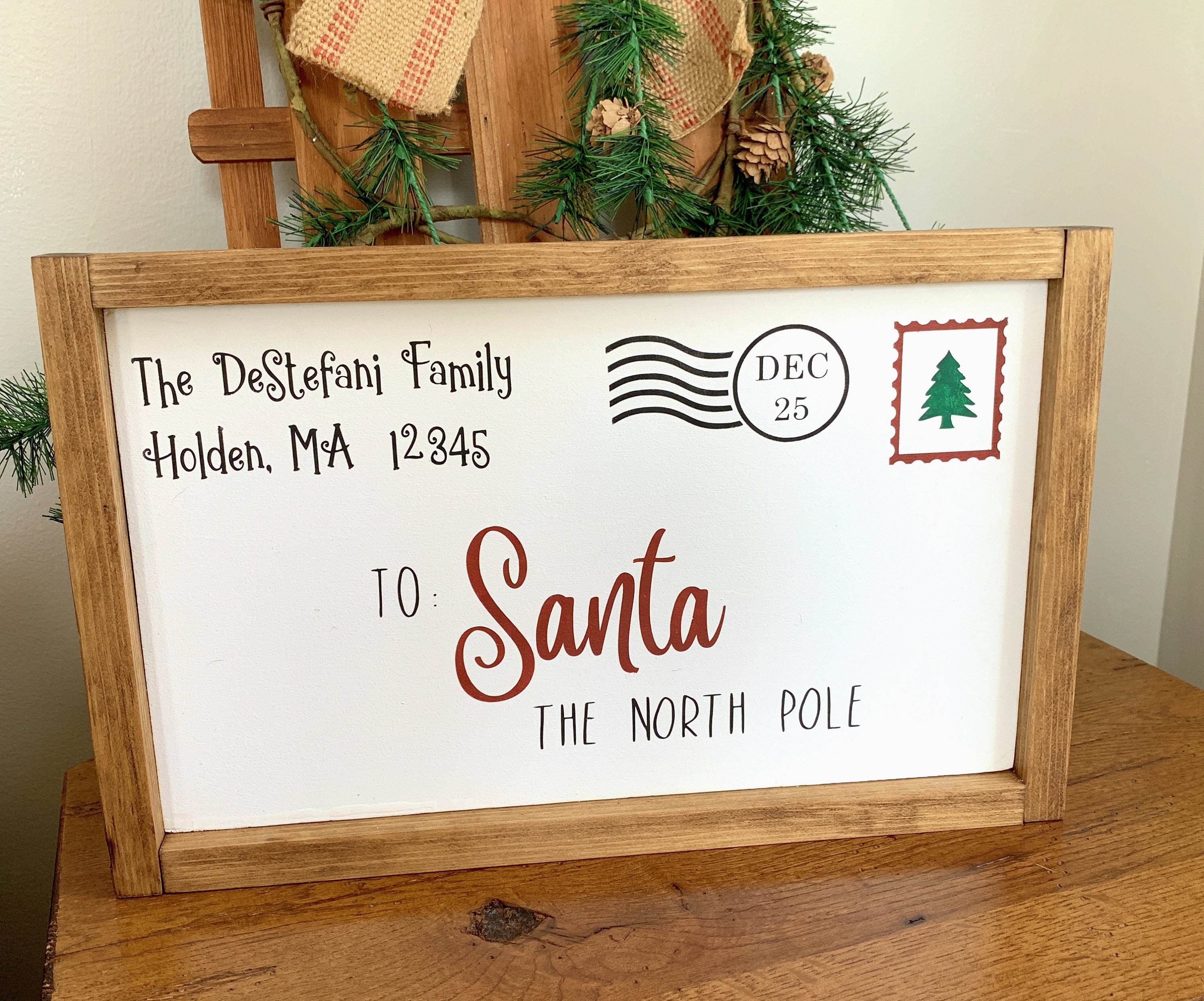 Personalized Santa Letter Sign Family Name Christmas Decor - Etsy