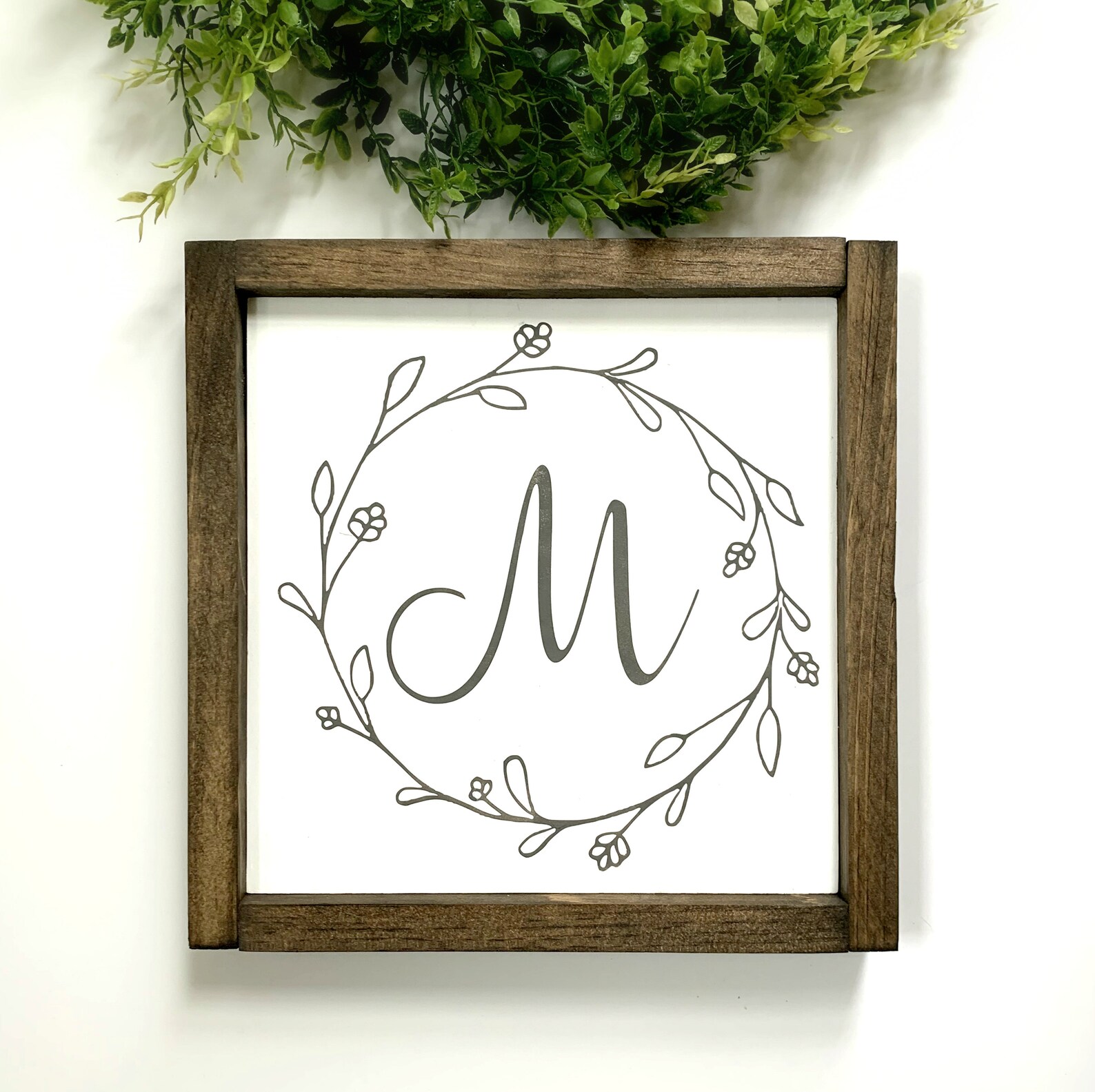 Monogram Family Initial Wood Sign for Gallery Wall, Farmhouse Style ...