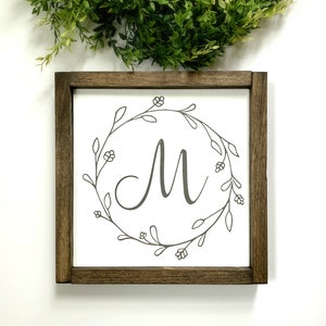 Monogram Family Initial Wood Sign for Gallery Wall, Farmhouse Style ...