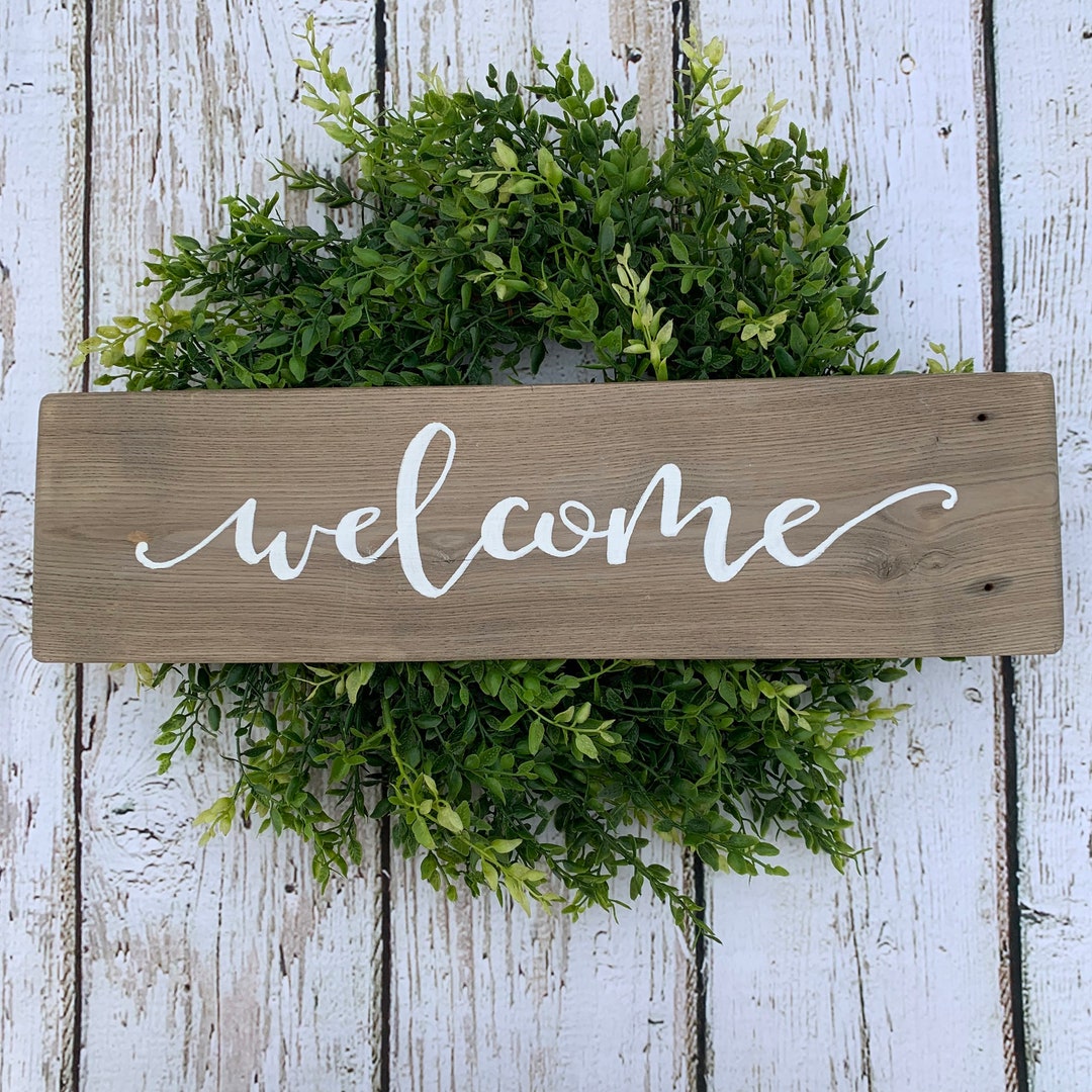 Welcome Front Door Sign, Rustic Front Porch Decor, Entryway Sign, Wood ...