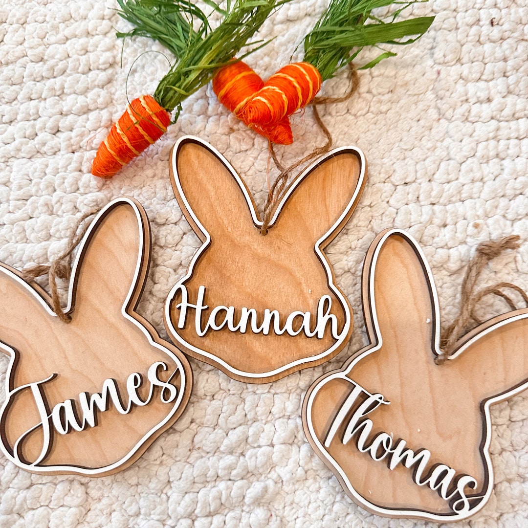 Easter Basket Personalized Name Tags, Bunny Letter Tags for Easter ...