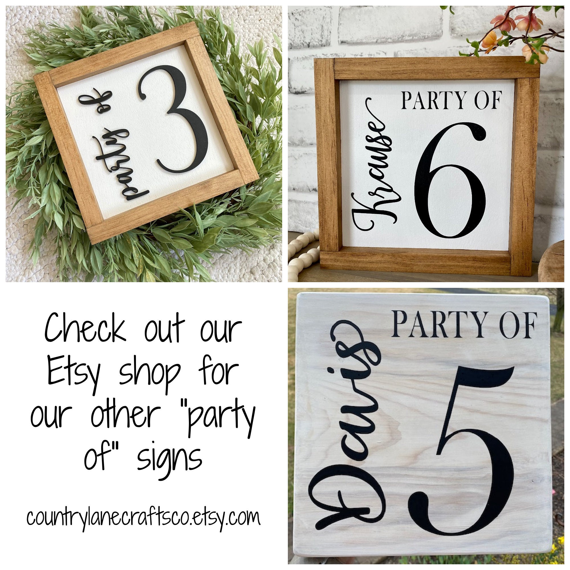 Party of Sign Number Party of Sign Family Number Sign - Etsy