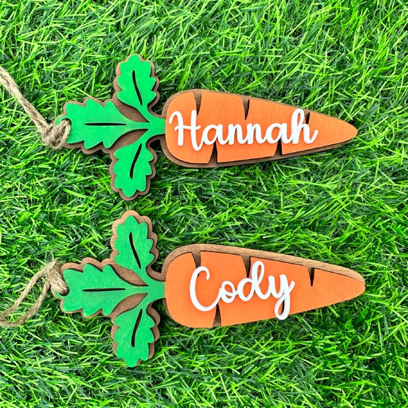 Personalized Name Tag for Easter Basket Carrot Name Tag for - Etsy