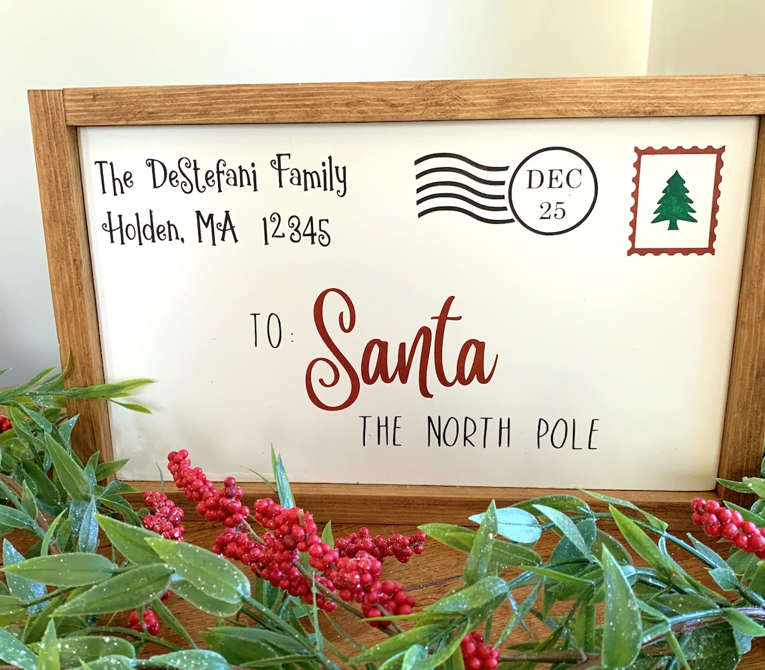 Personalized Santa Letter Sign Family Name Christmas Decor, Holiday ...
