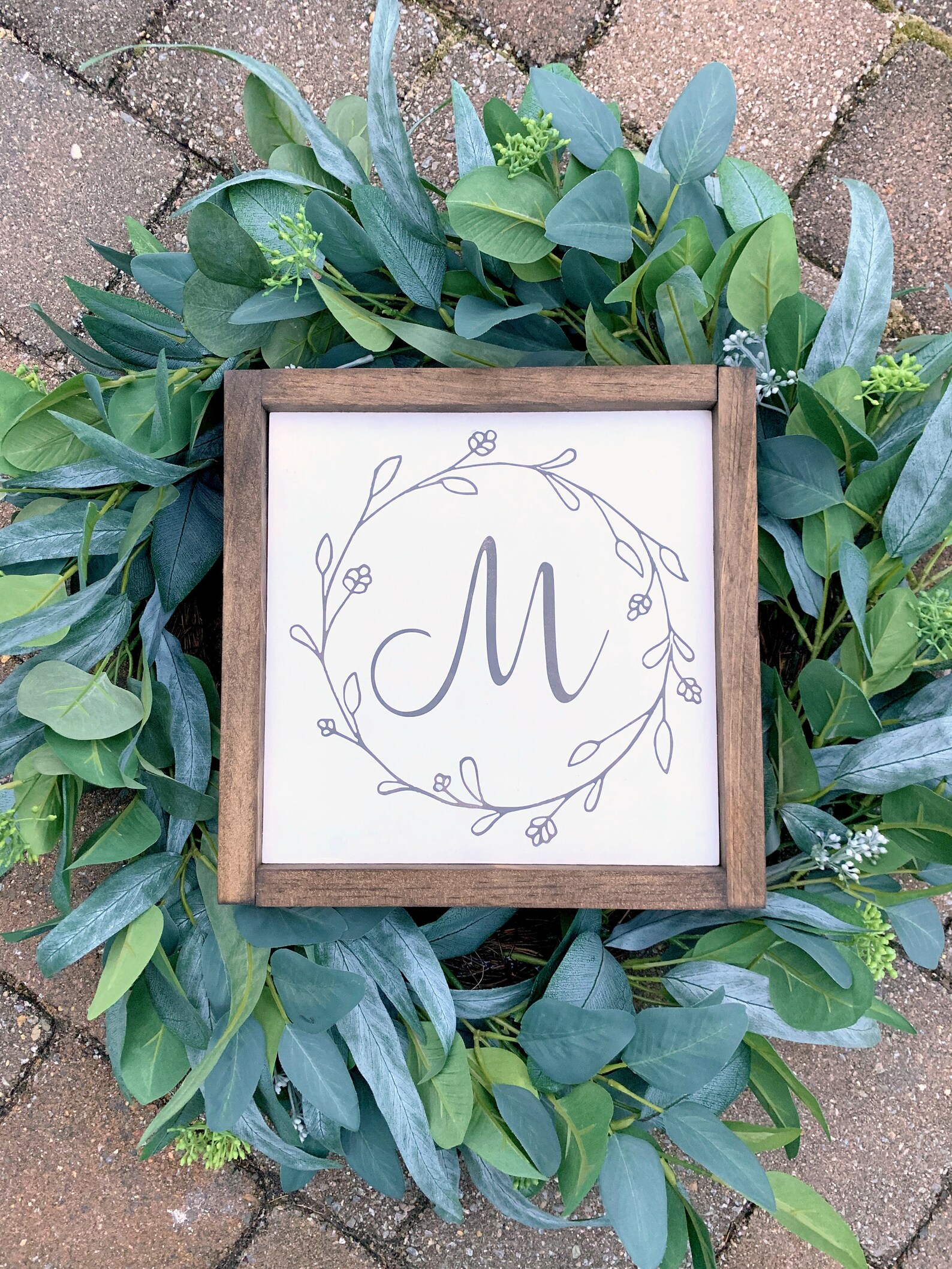 Monogram Family Initial Wood Sign for Gallery Wall, Farmhouse Style ...