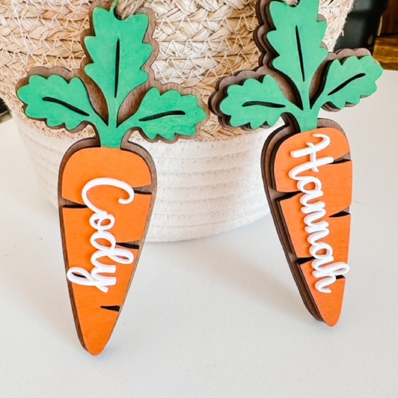 Personalized Name Tag for Easter Basket Carrot Name Tag for - Etsy
