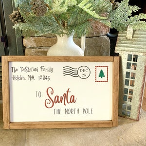Personalized Santa Letter Sign Family Name Christmas Decor, Holiday ...