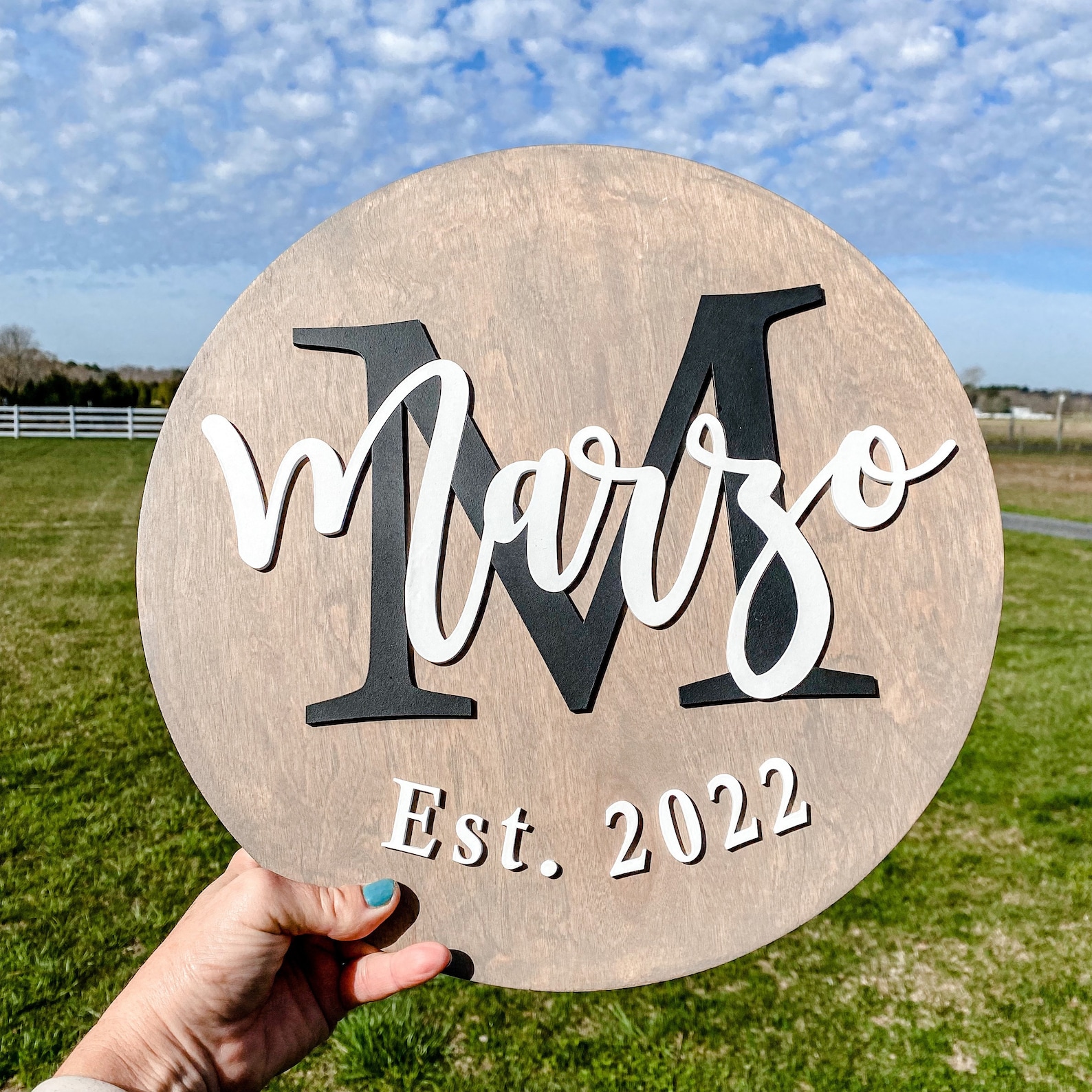 Personalized Family Name Round Wood Sign Established Year - Etsy