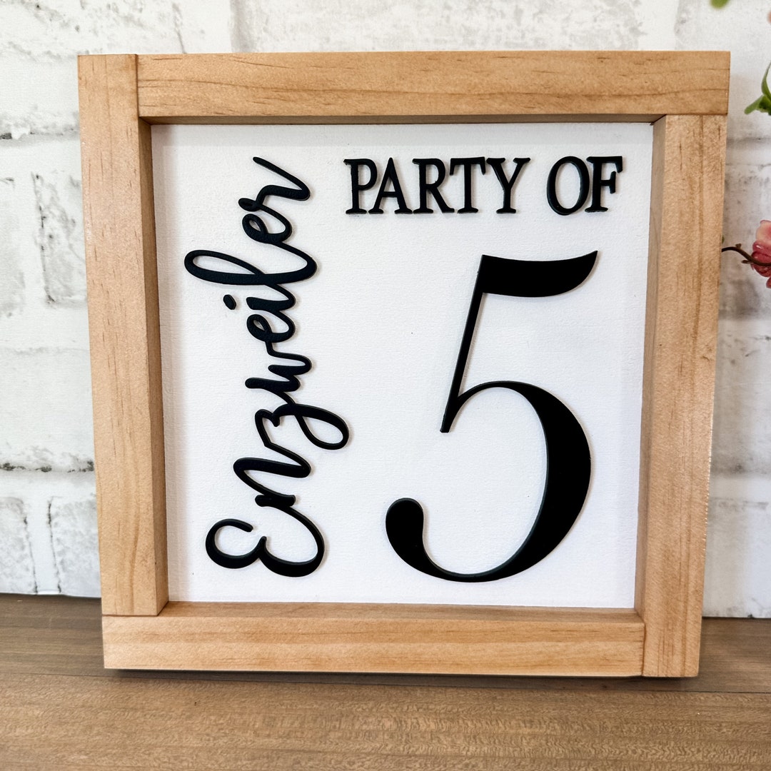 Party of Sign, Family Party Of, Custom Name Sign, Gift for Family ...
