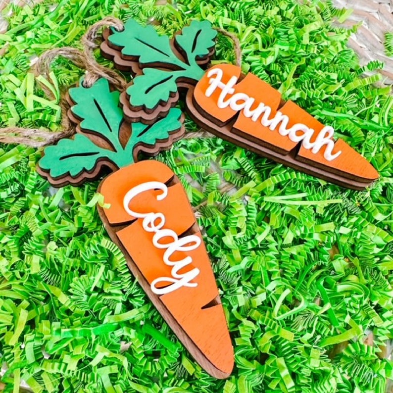 Personalized Name Tag for Easter Basket Carrot Name Tag for - Etsy