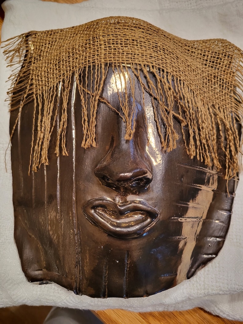 SEE NO EVIL is a Unique One of a Kind Metallic Glazed Ceramic Wall Mask ...