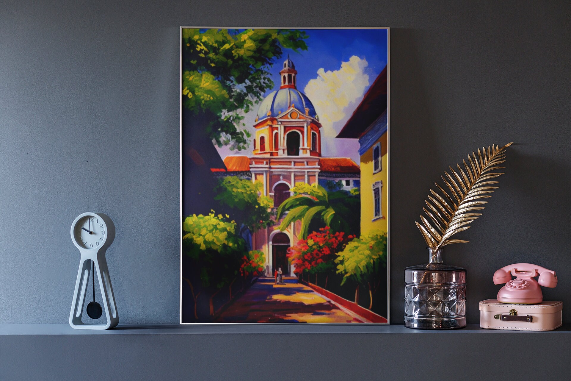 Colorful Primitivist Oil Art Painting of Olde Granada Nicaragua ...