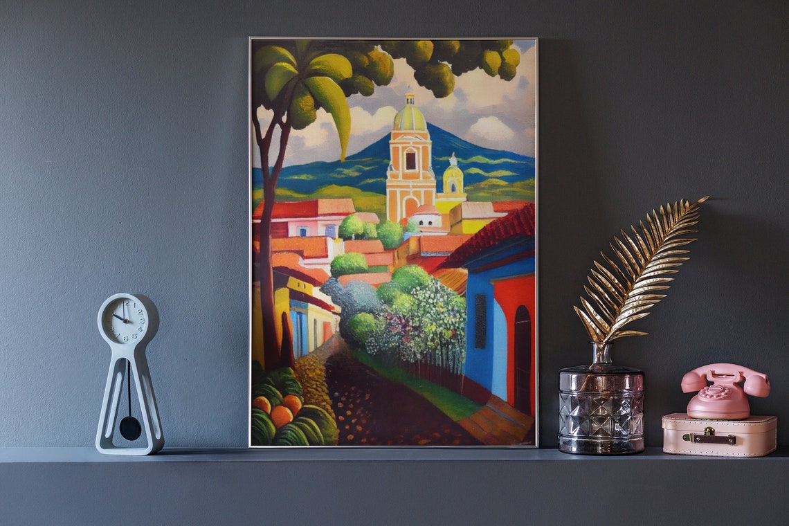 Central America Town of Granada Nicaragua Spanish Colonial Church ...