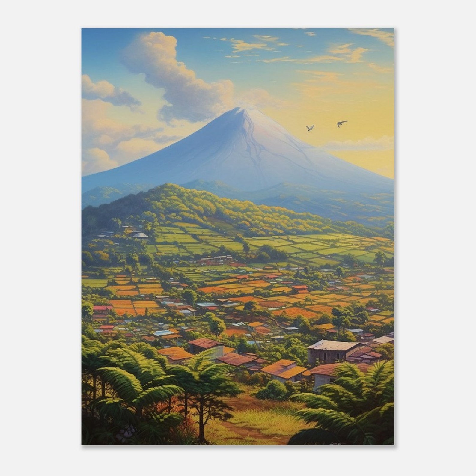 San Cristobal Volcano Nicaragua Countryside Landscape | Farmhouse Oil ...