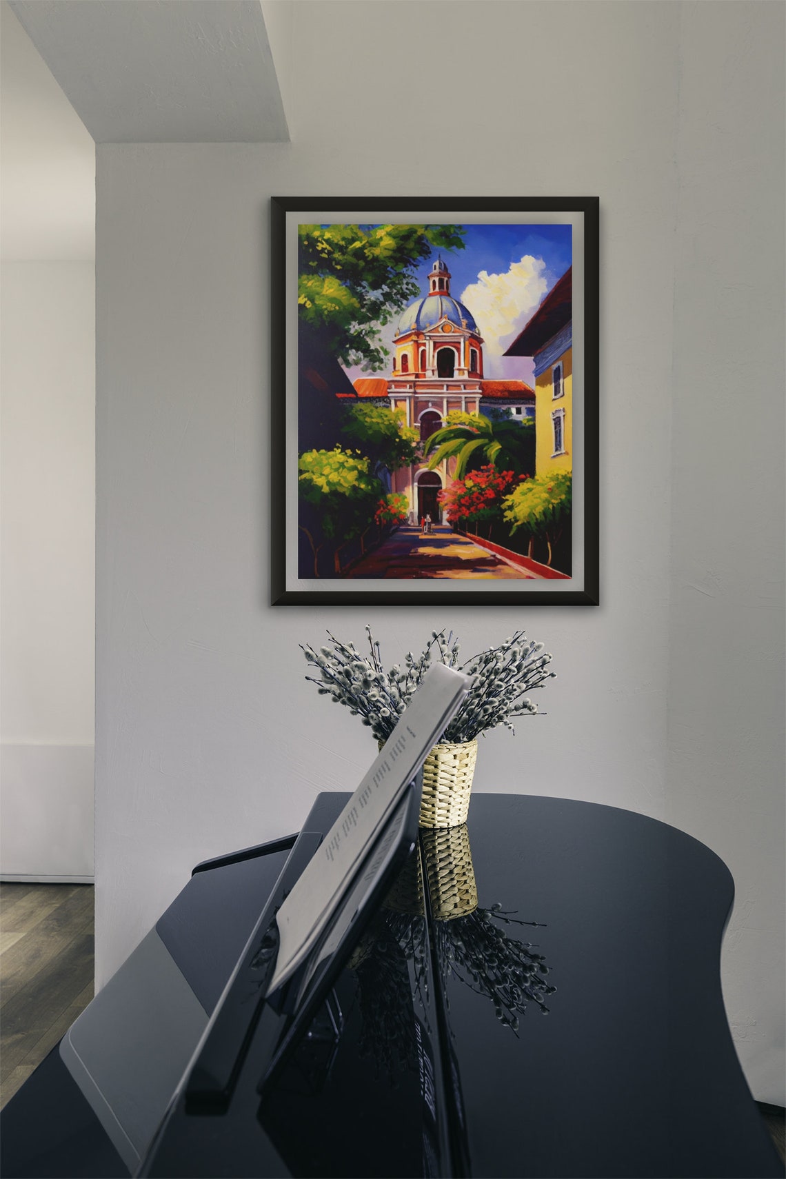 Colorful Primitivist Oil Art Painting of Olde Granada Nicaragua ...