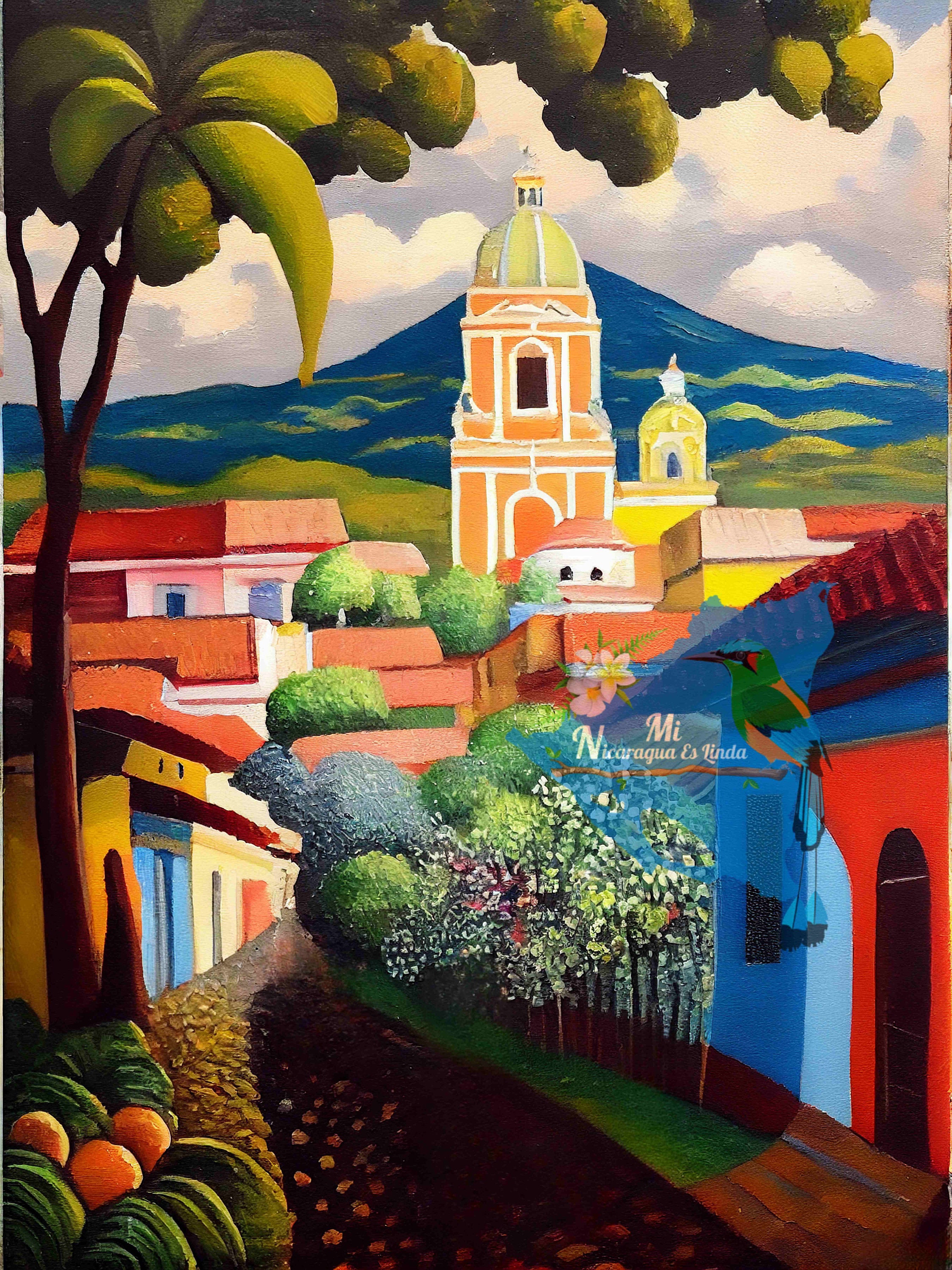Central America Town of Granada Nicaragua Spanish Colonial Church ...