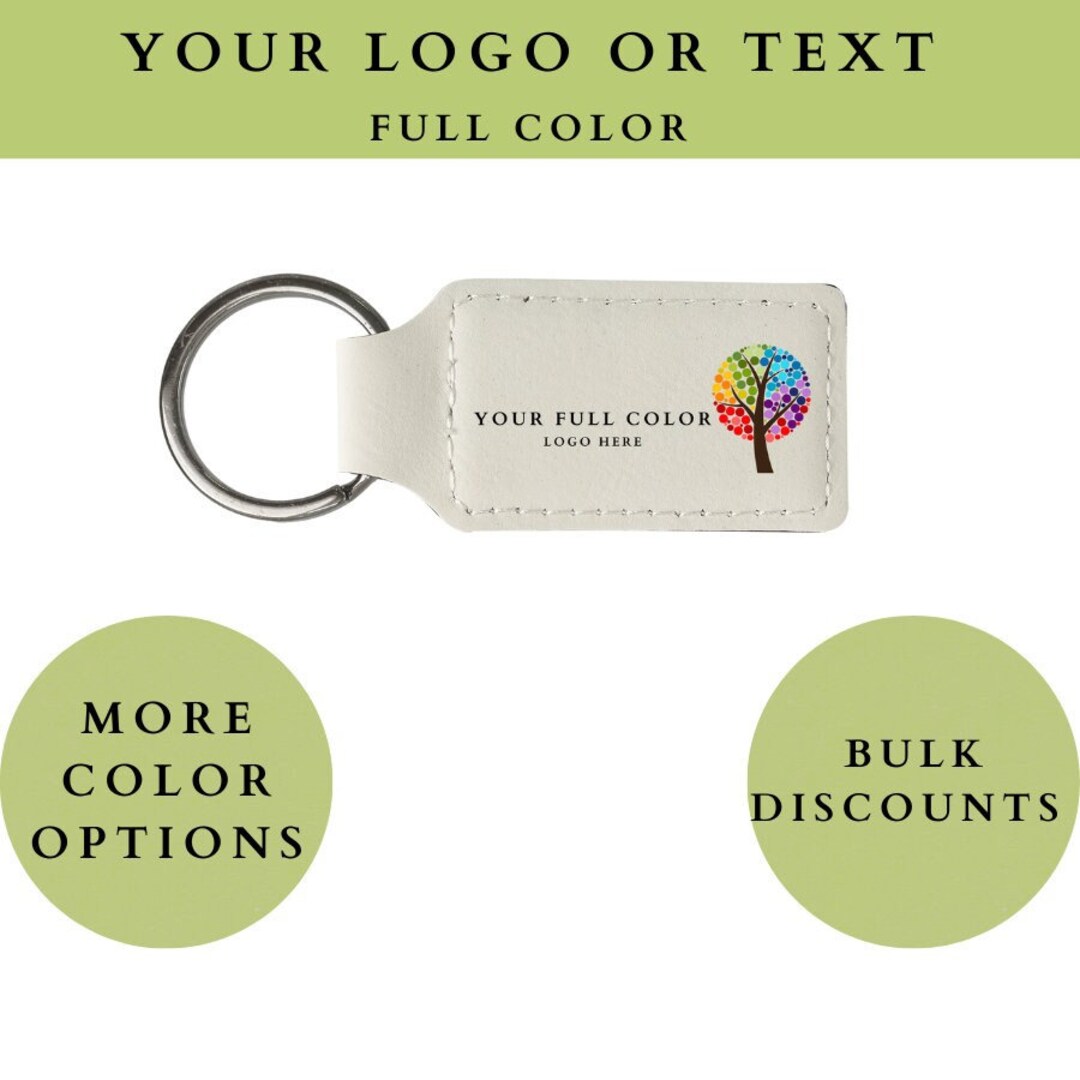 Custom Printed Keyring With Full Color Logo, Small Business Swag ...