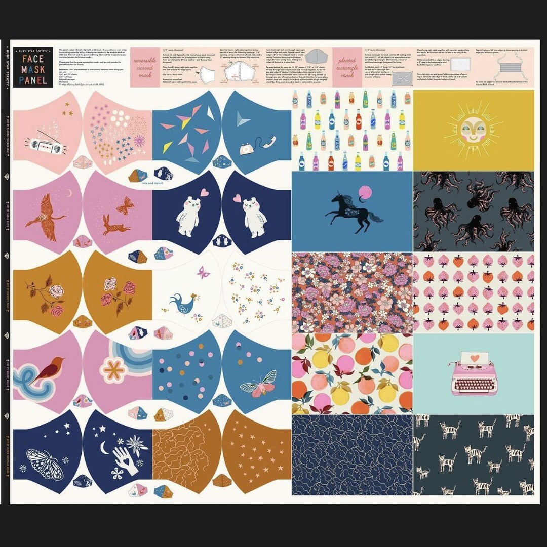 Ruby Star Society Face Mask Panel Moda Fabrics - Etsy