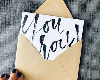 Thank You Card Thanks Card You Rock - Etsy UK