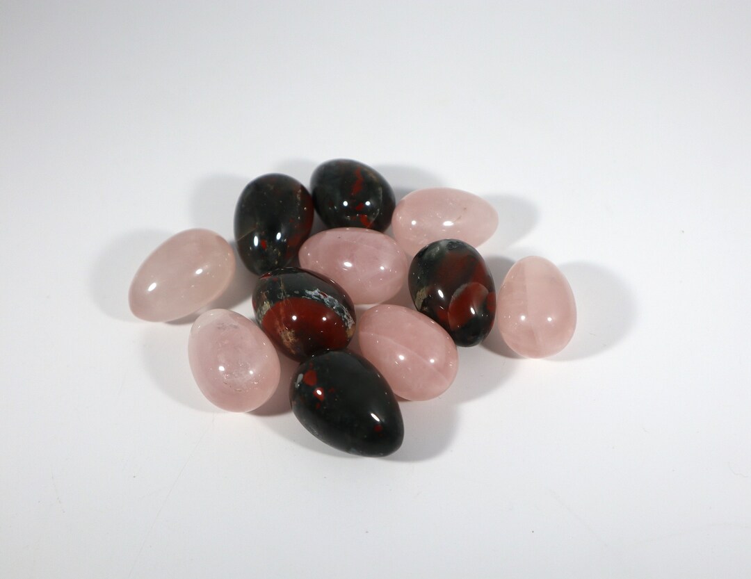 Rose Quartz African Bloodstone Carved Eggs Crystal Egg - Etsy