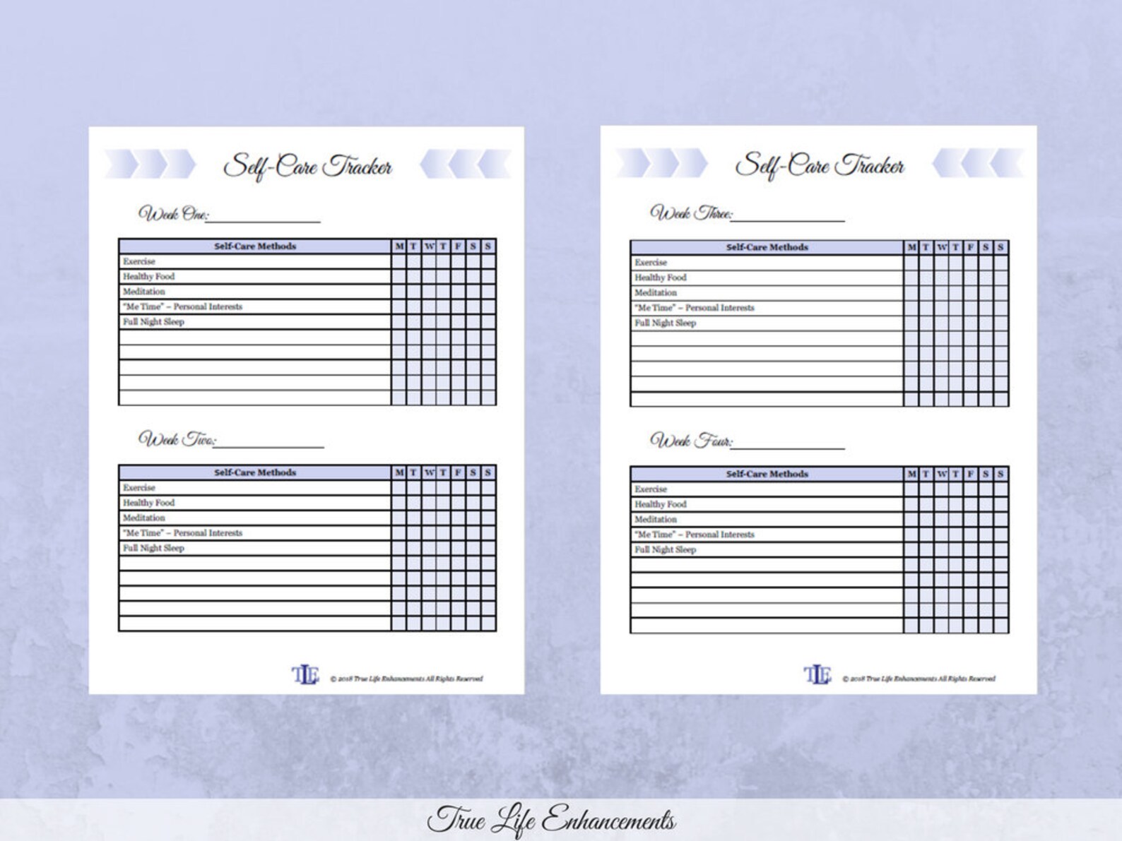 Self-care Tracker. Personal Growth Aid Digital Printable. Weekly ...