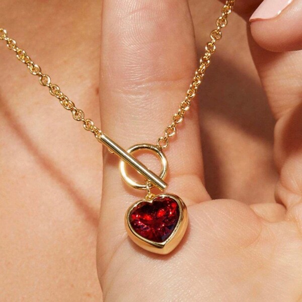 Red Heart Necklace - Etsy