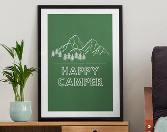 Happy Camper Print | Etsy