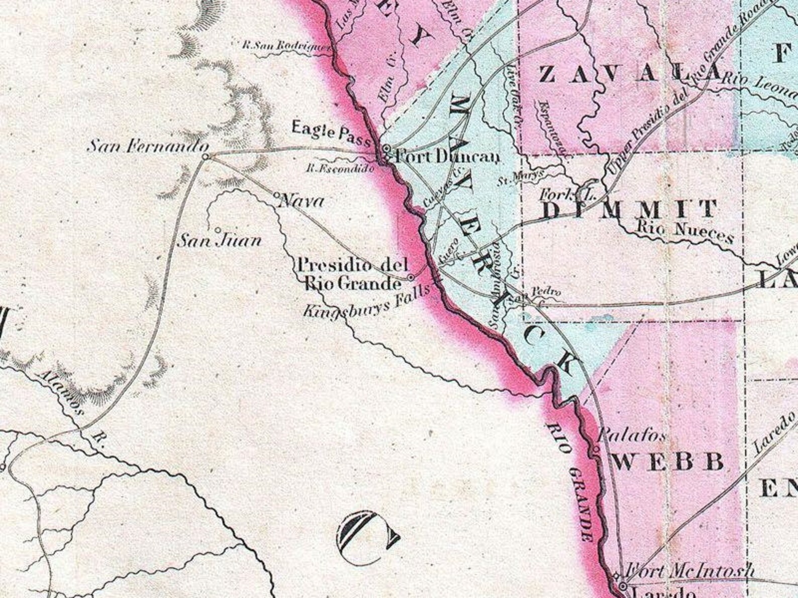 1862 Map of Texas Printable Vintage Texas Map Downloadable | Etsy