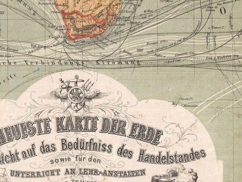 1870 Mapa del Mundo Print Vintage World Map Old World Map - Etsy México