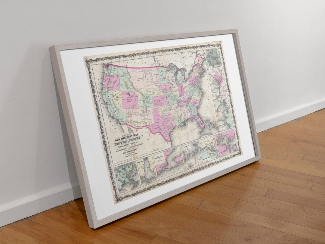 1862 Military Map of the United States civil War Civil War - Etsy