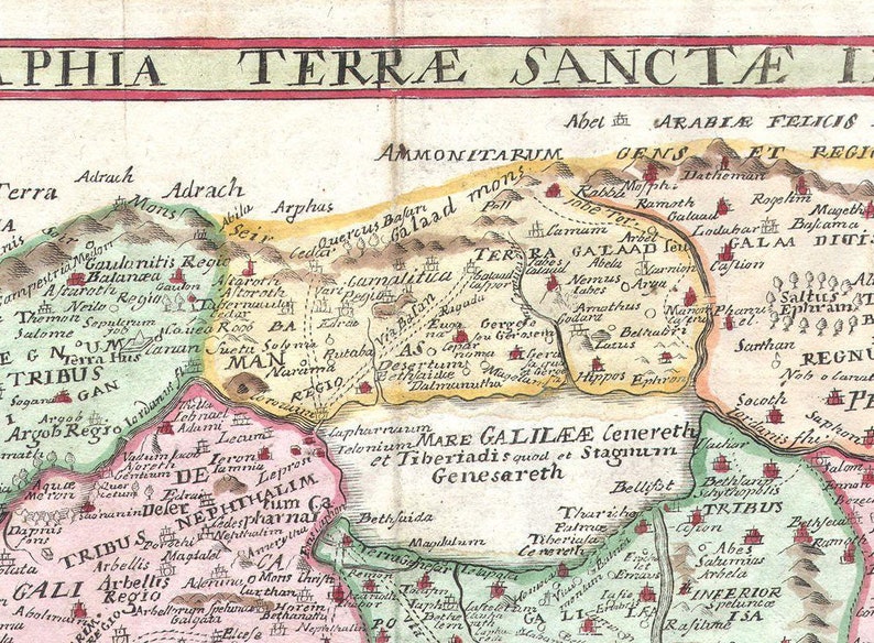 1632 Map of the Holy Land Printable Antique Map of Israel - Etsy