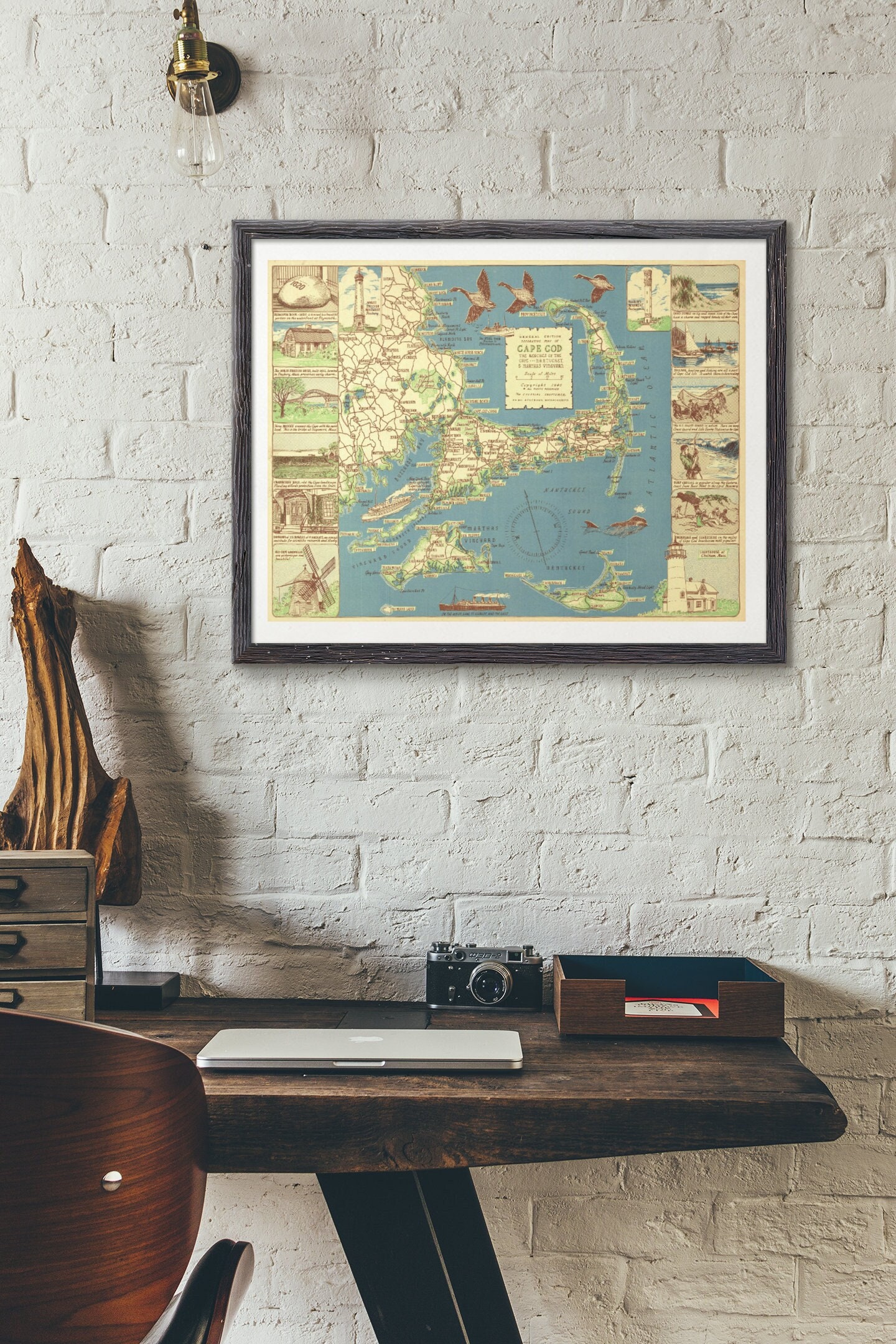 1940 Map of Barnstable County, Massachusetts Vintage Cape Cod Map ...